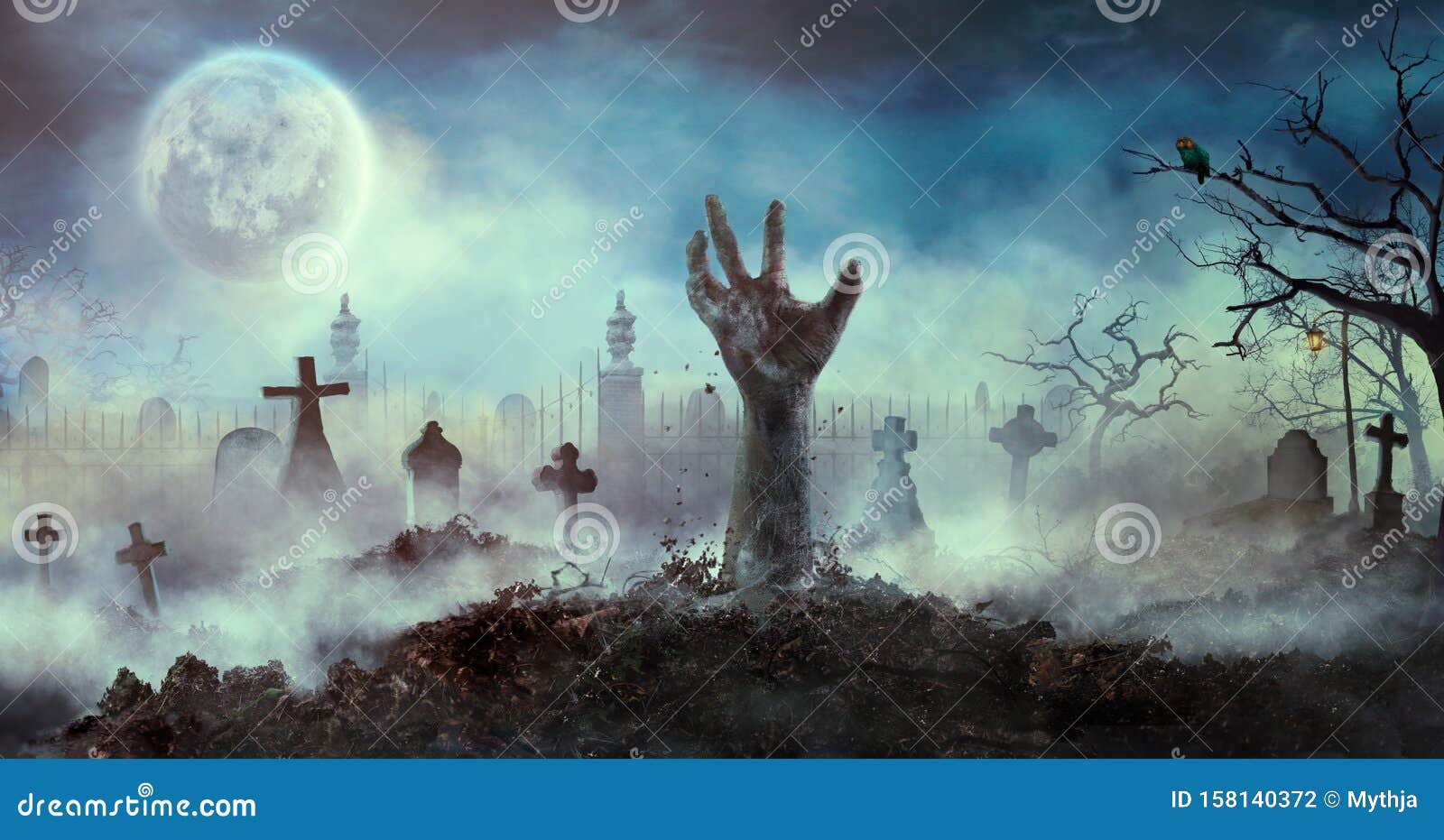 Zombie Hand Rise from the Grave Stock Illustration - Illustration of ...