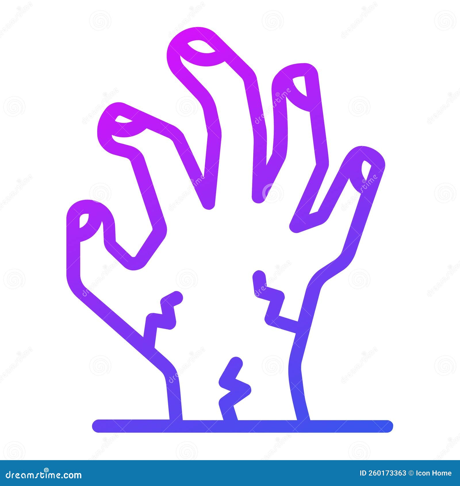 Zombie hand vector outline stock vector. Illustration of outline ...