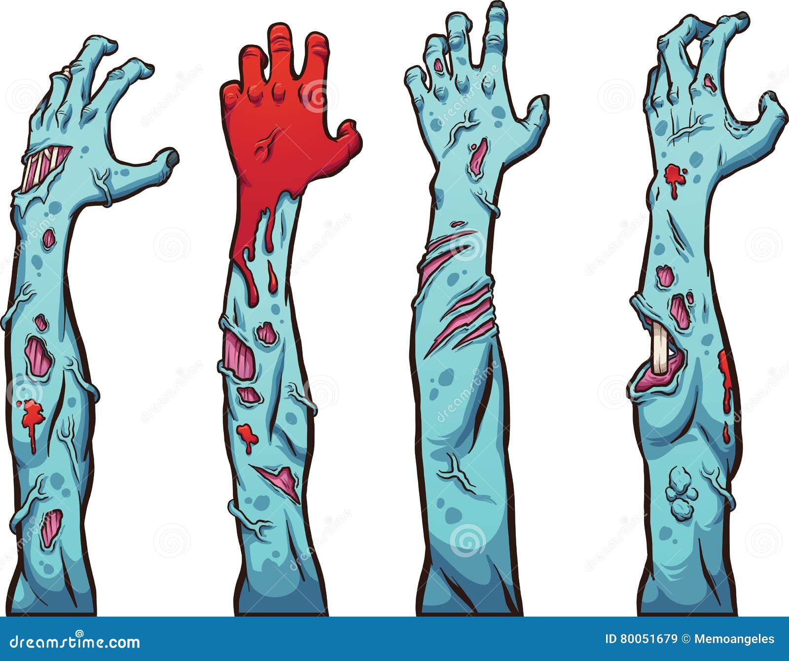 Zombie Hands Coming Out In Front Of The Grave Cartoon Vector ...