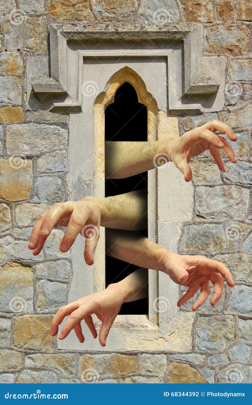 Zombie hands at window stock photo. Image of jailed, mental - 68344392
