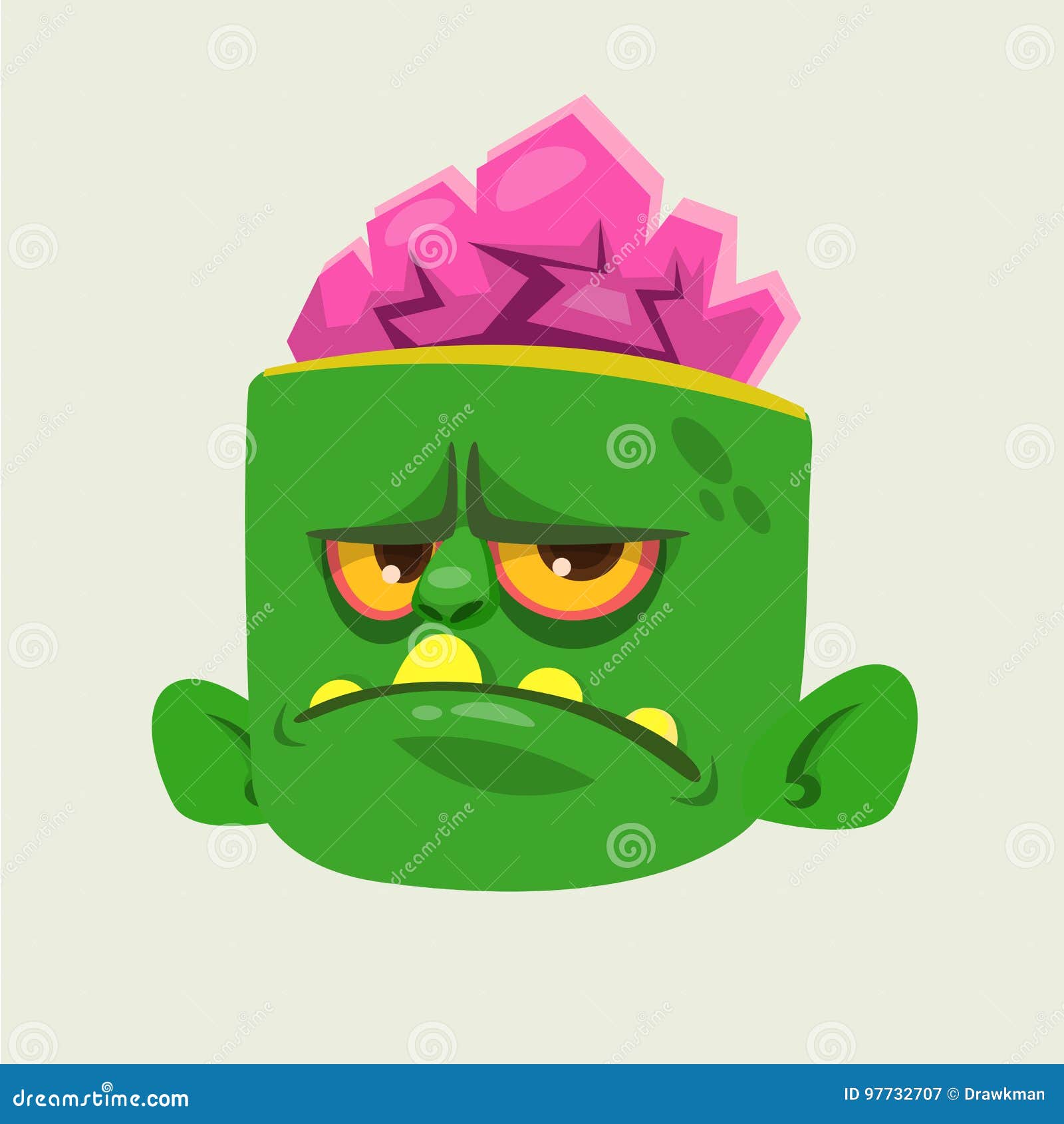 Zombie Head Cartoon Character. Halloween Vector Illustration. Stock ...