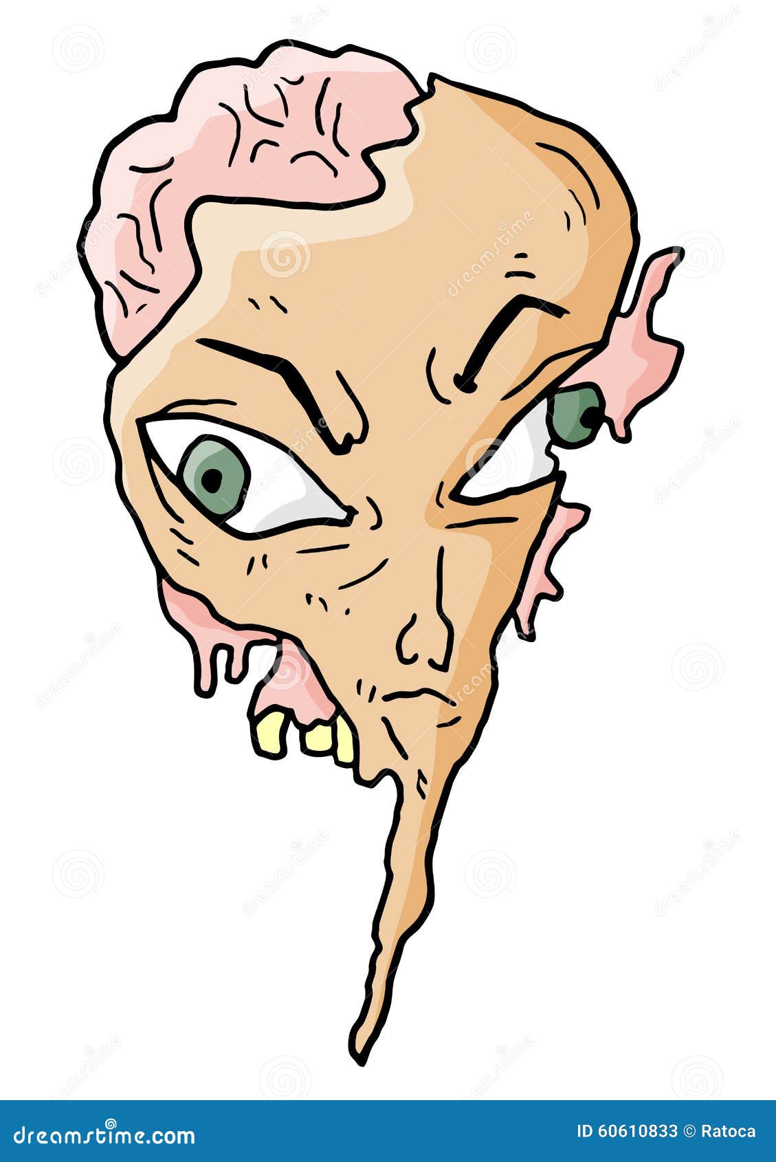 Zombie head stock vector. Illustration of face, monster - 60610833