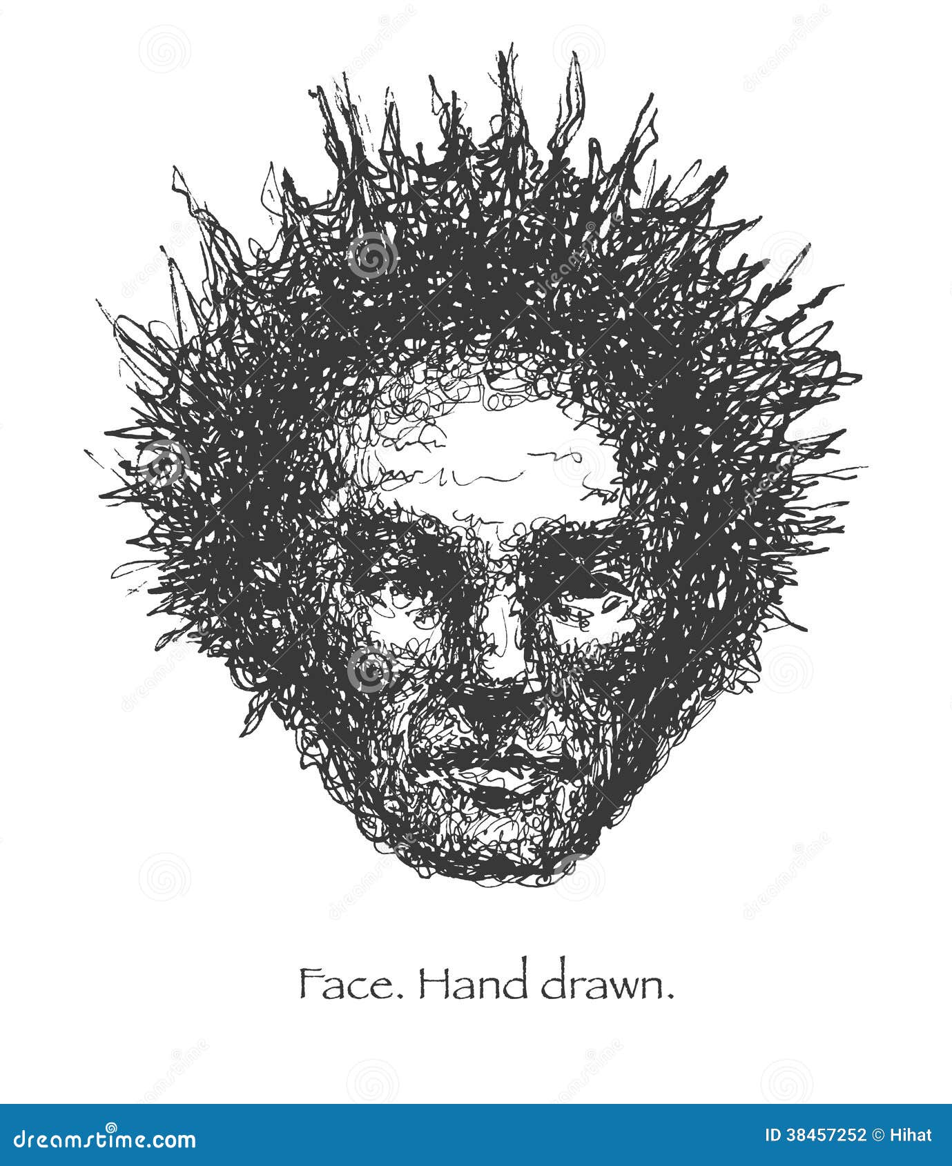 Zombie Head, Hand Drawn, Vector Eps8 Stock Vector - Illustration of ...