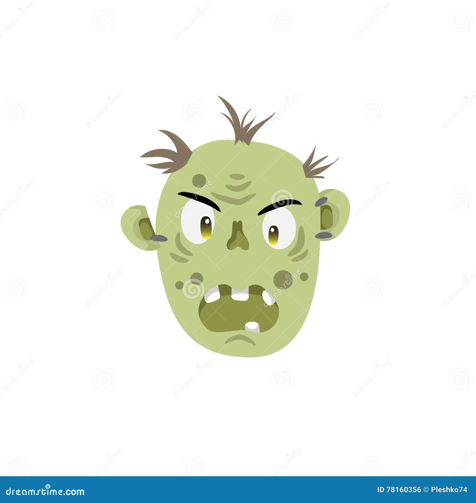 Head Of Scary And Evil Whiteface Clown Skull Front View Mascot Black ...