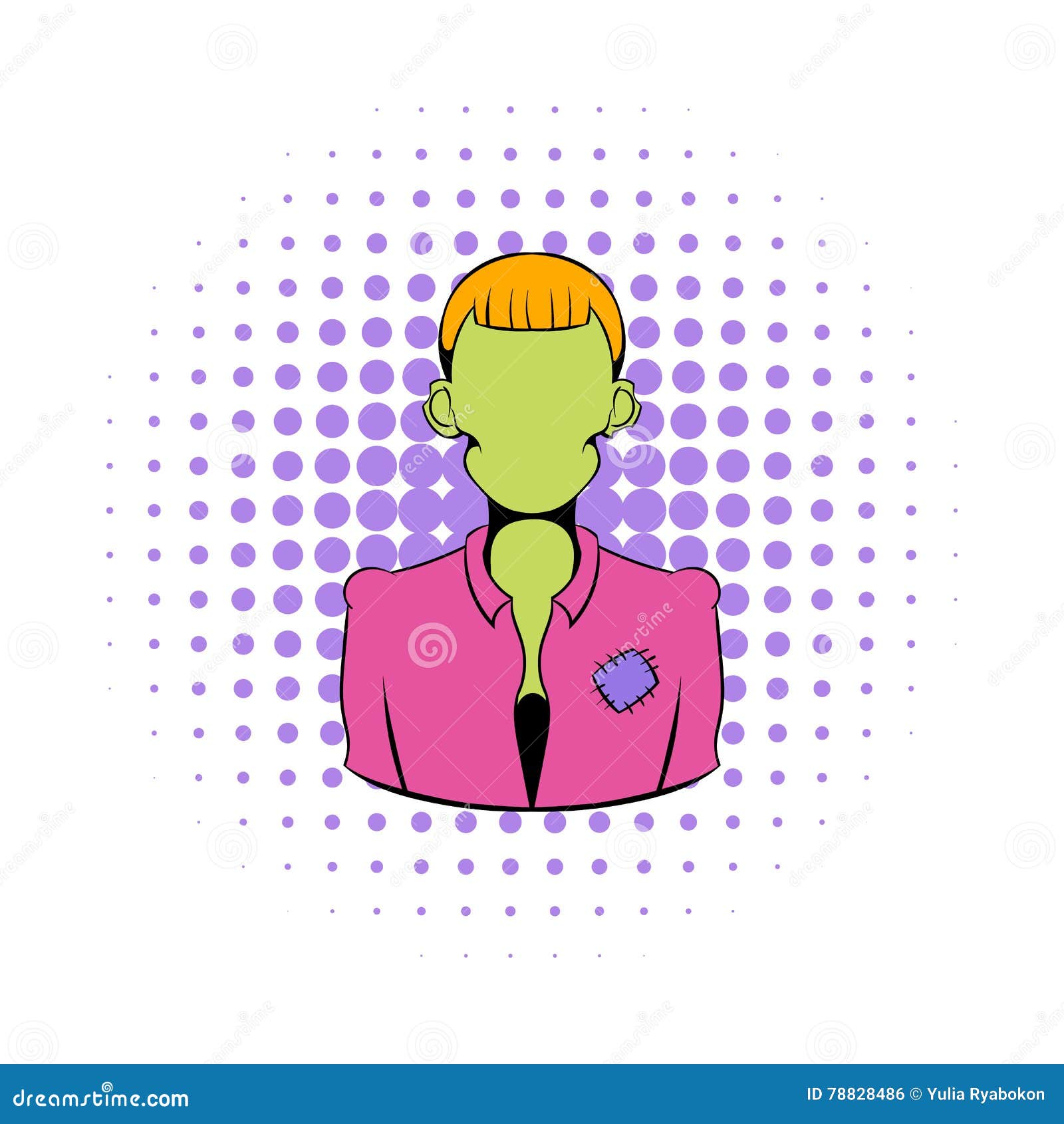 Zombie Icon in Comics Style Stock Vector - Illustration of death, demon ...
