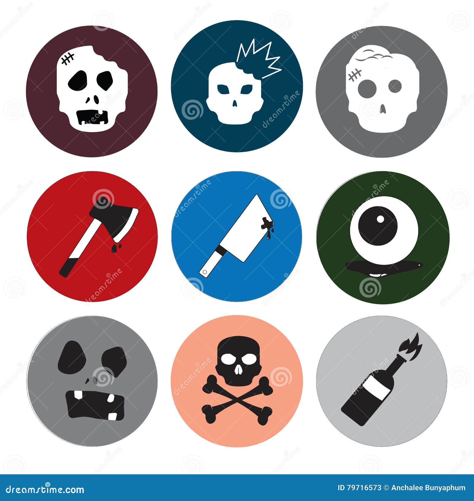 Zombie icon theme set stock illustration. Illustration of card - 79716573