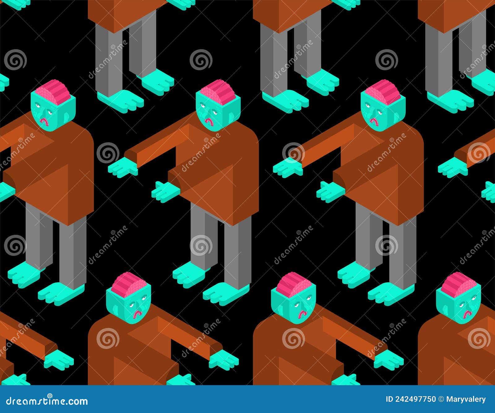 Zombie Isometric. Dead Man Monster. Zombi Vector Illustration ...