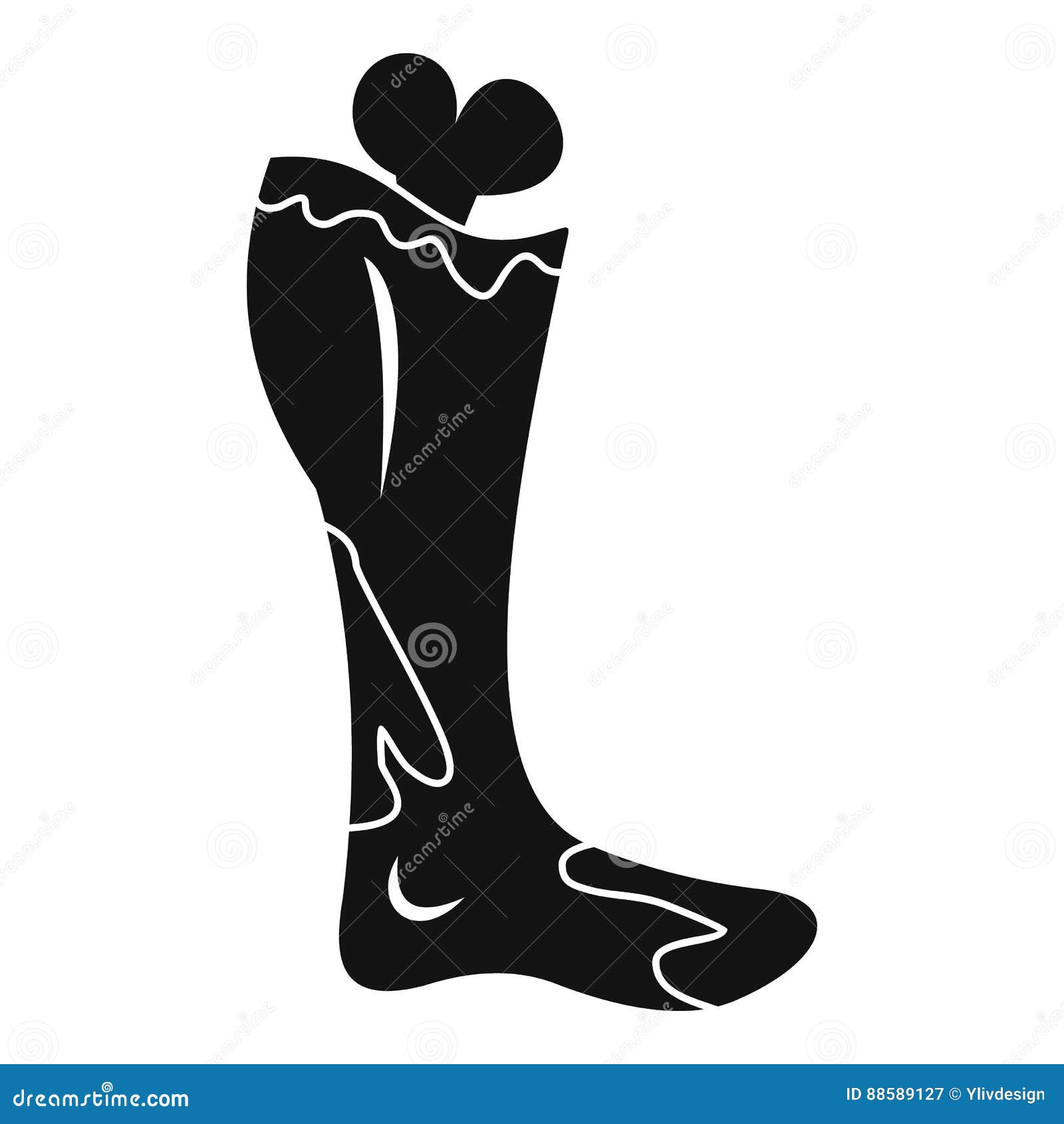 Zombie Leg Icon, Simple Style Stock Vector - Illustration of body ...