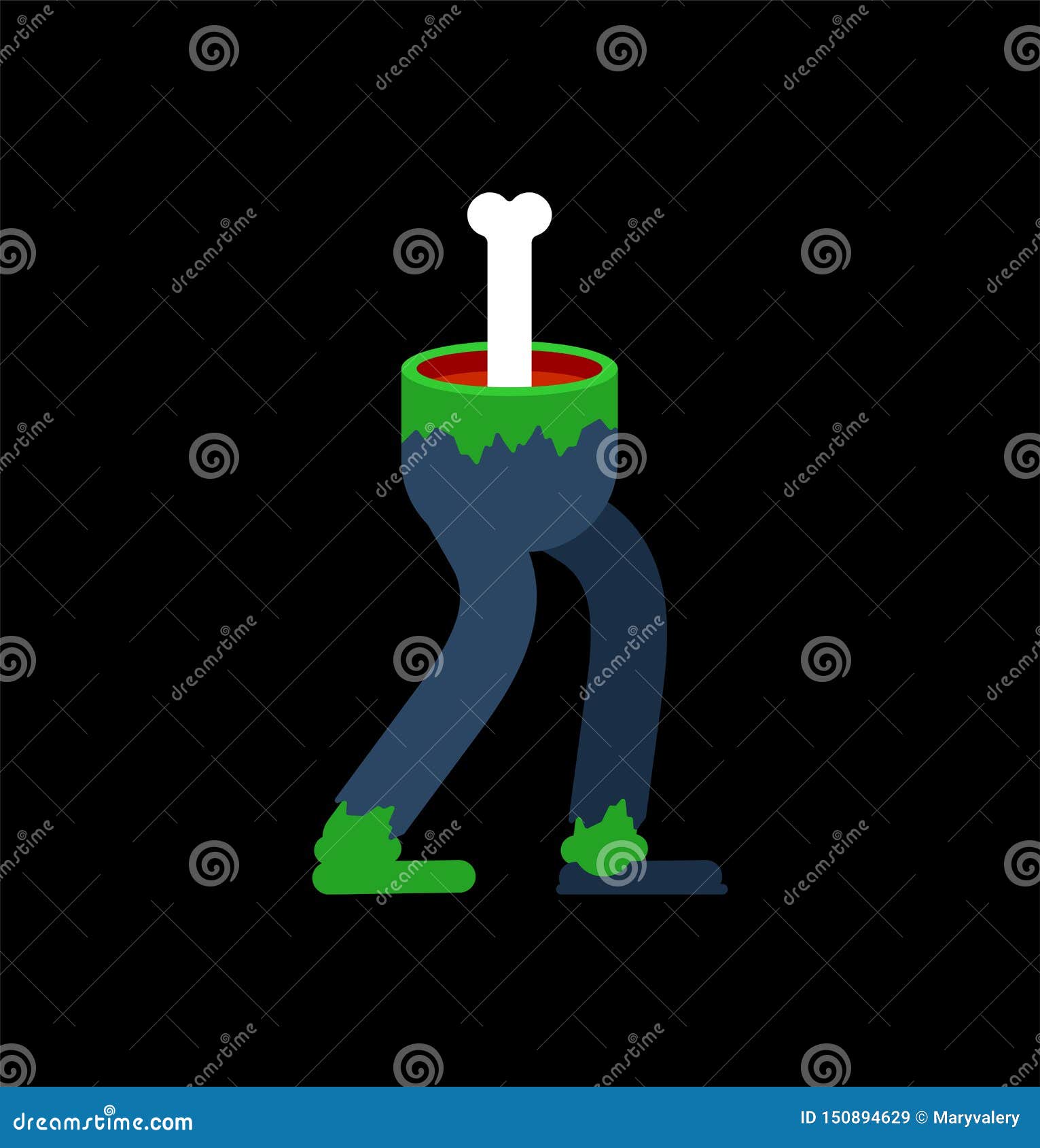 Zombie Legs Isolated. Green Feet of Dead Man Stock Vector ...
