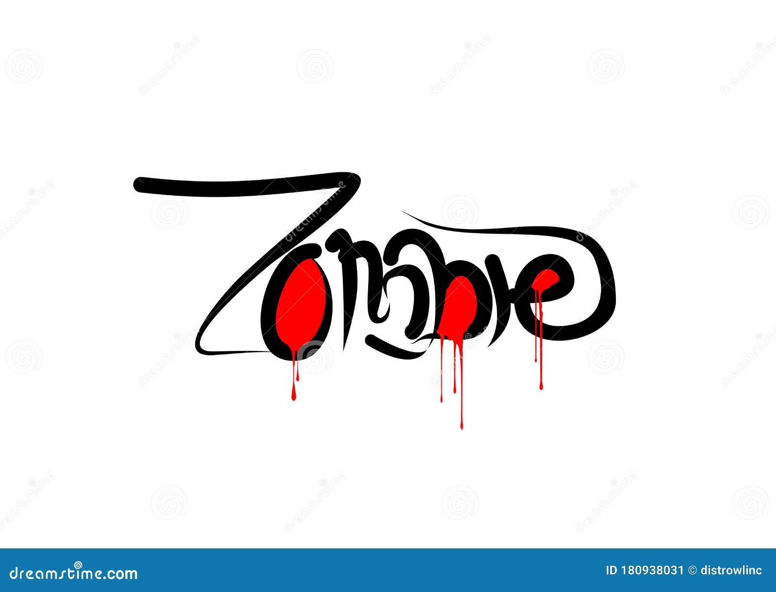 Zombie Lettering Text Style Vector Illustration Stock Vector ...