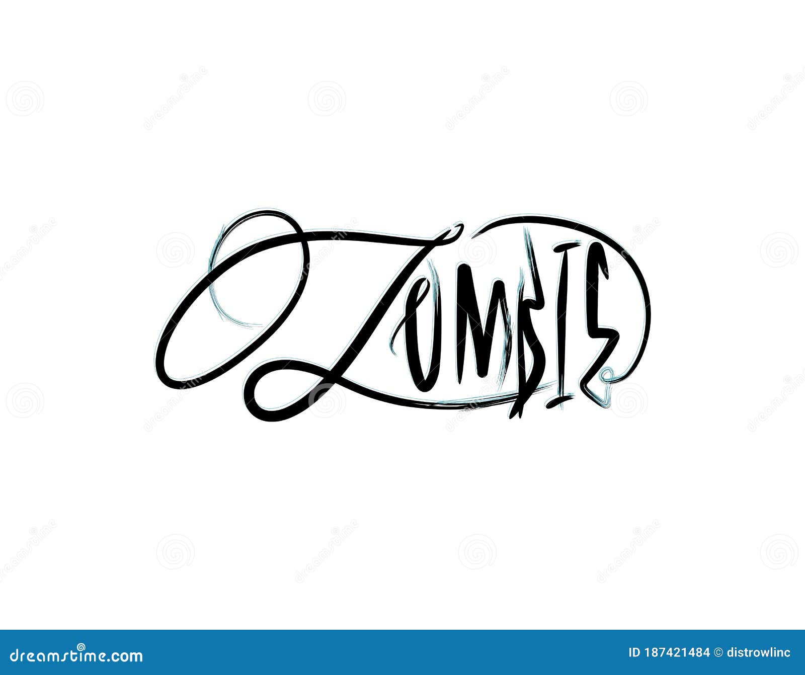 Zombie Lettering Text on White Background in Vector Illustration Stock ...