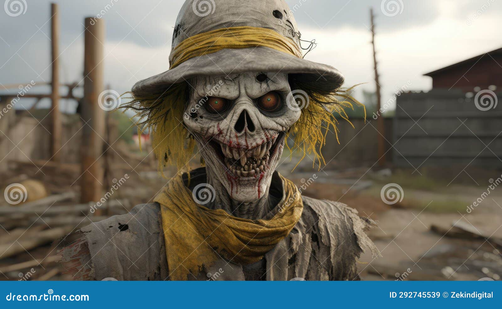 Zombie Looking in Camera , Horror , Close Up Stock Image - Image of ...