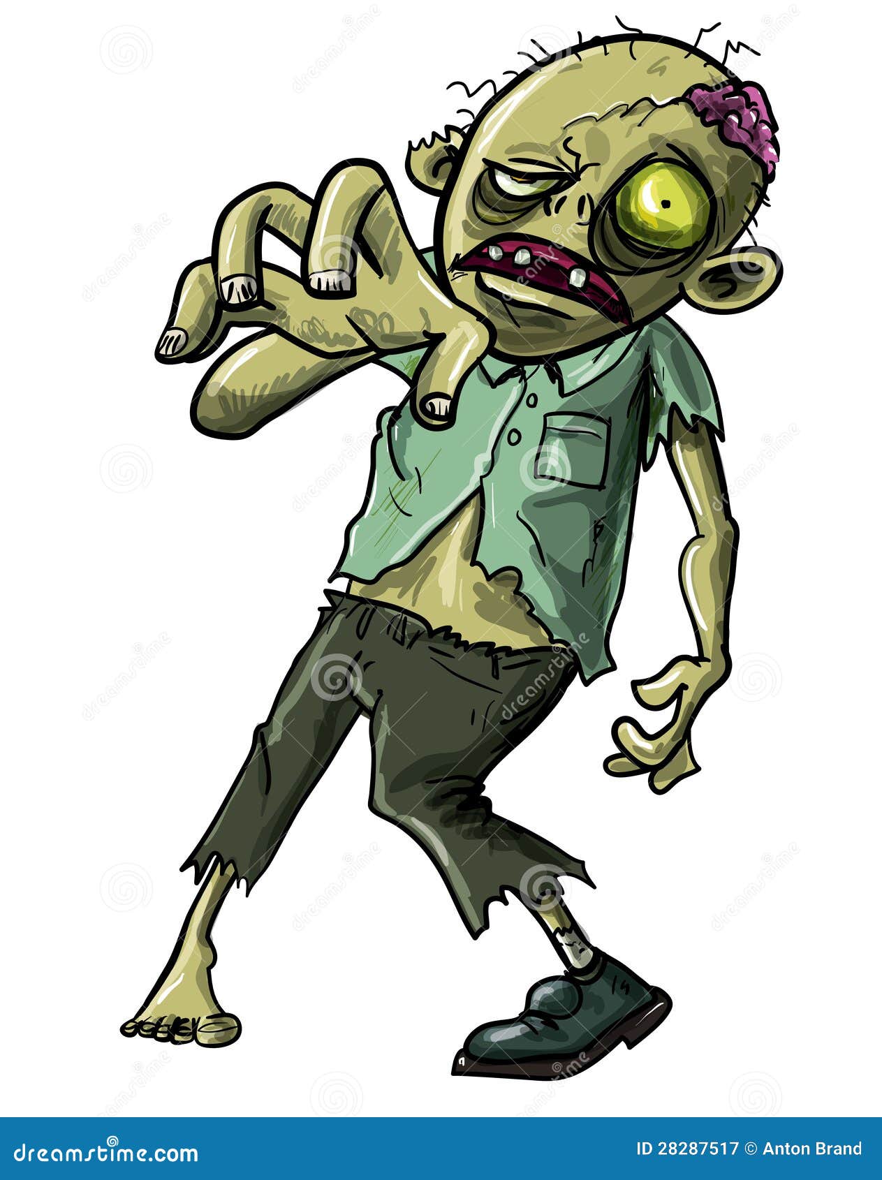 Zombie Making a Grabbing Movement Stock Illustration - Illustration of ...