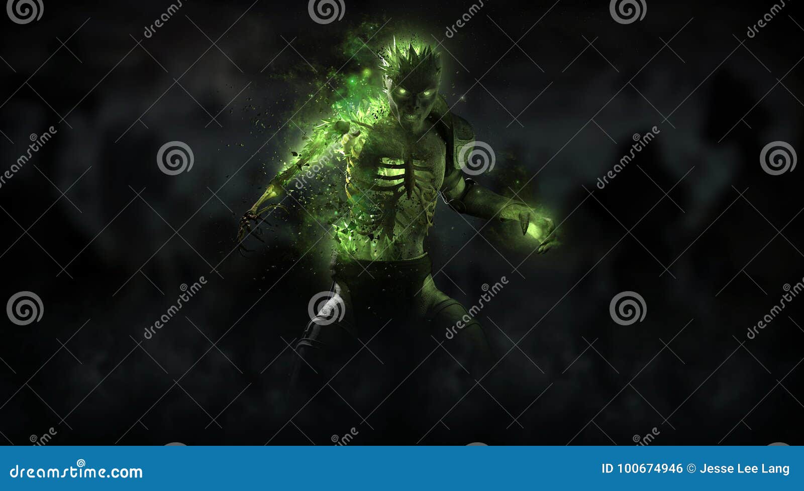Zombie Necromancer Character Stock Illustration - Illustration of evil ...