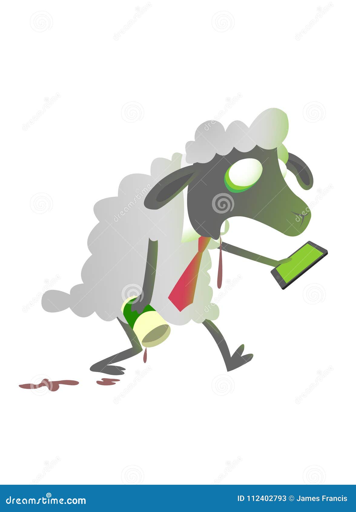 Zombie Office Worker Typing On A Computer Vector Cartoon ...