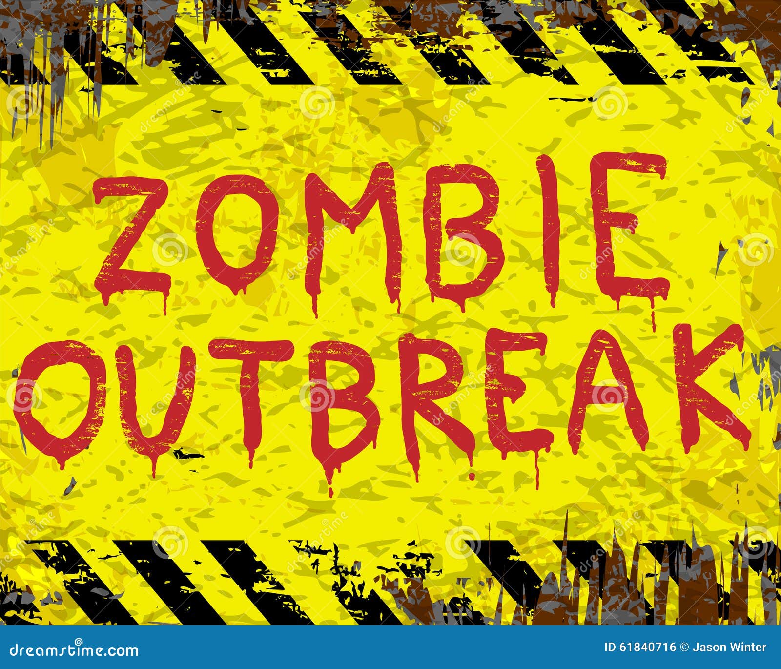 Zombie Outbreak Sign stock vector. Illustration of metal - 61840716