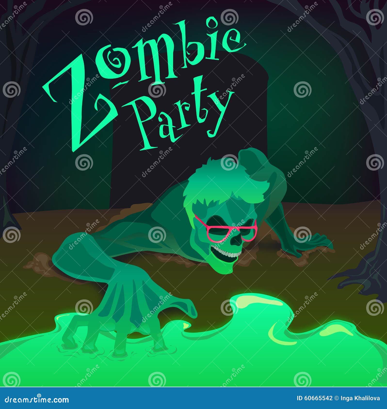 Zombie party stock illustration. Illustration of corpse - 60665542