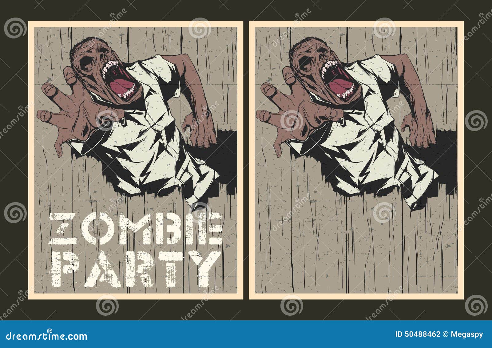 Zombie Party Invitation Template. Stock Vector - Illustration of dead ...