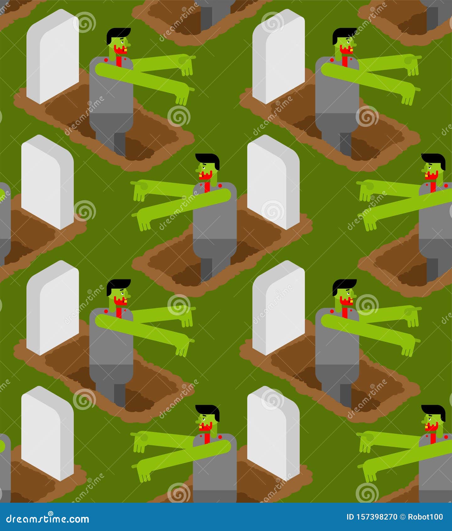 Zombie Pattern Seamless. Zombies Got Up from Grave Stock Vector ...