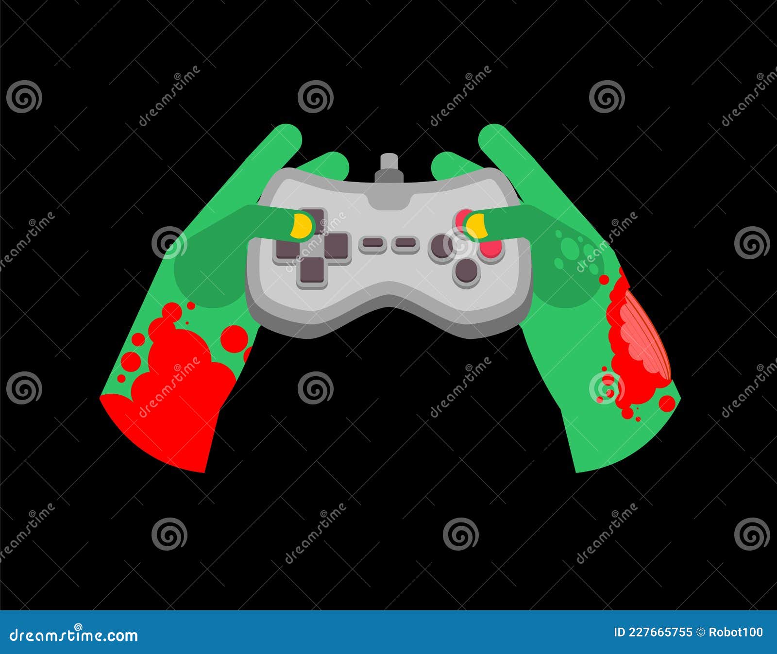 Zombie Gamer Player Video Game Pixel Art. Zombie Guy And Joystick 8 Bit ...