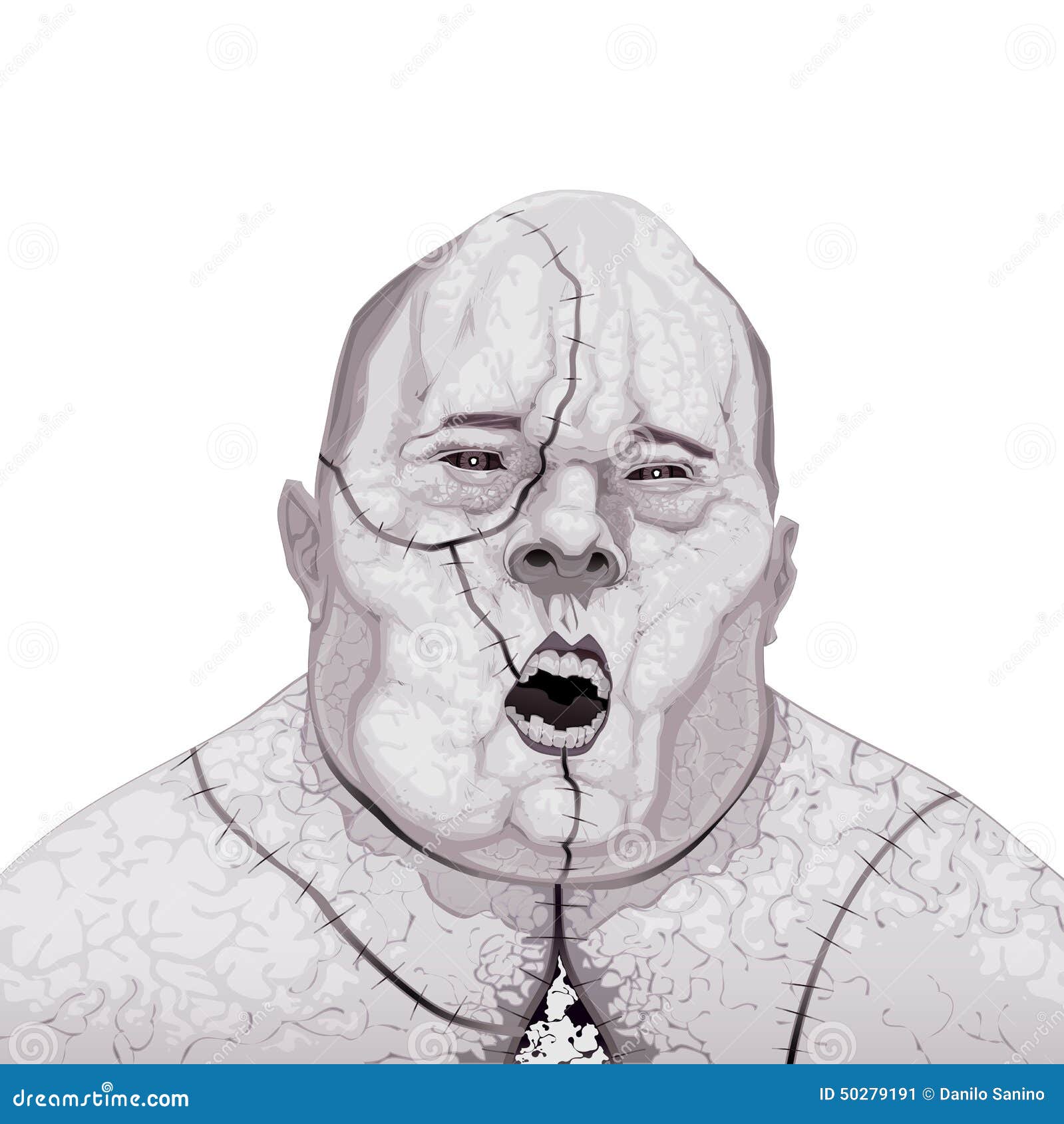 Zombie portrait stock vector. Illustration of head, scary - 50279191