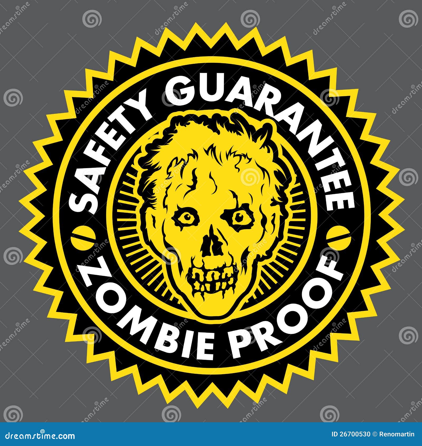 Attention Zombie. Warning Red Road Sign. Caution Dead Man Monster Walks ...