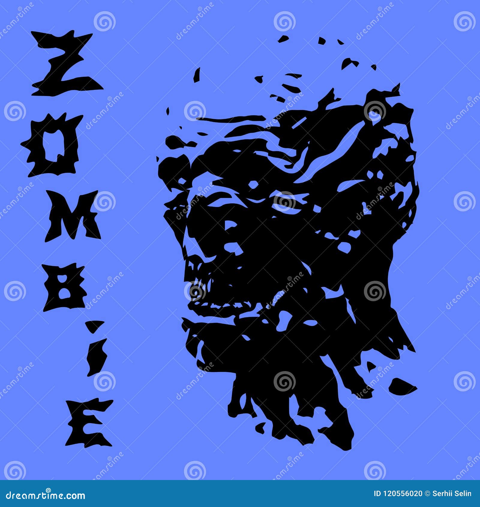 Zombie Screams Head. Vector Illustration. Stock Vector - Illustration ...