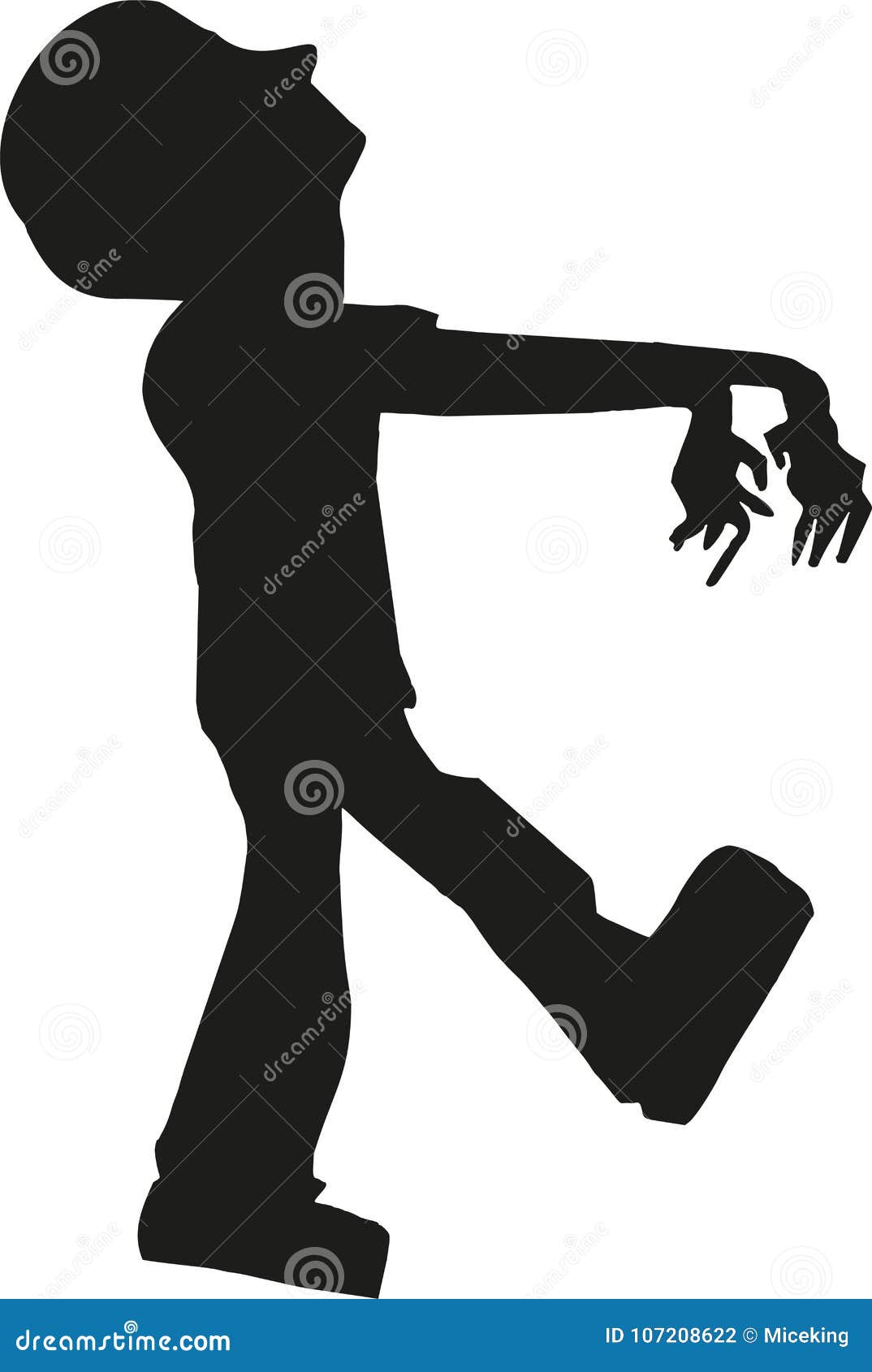 Zombie silhouette dead stock vector. Illustration of undead - 107208622