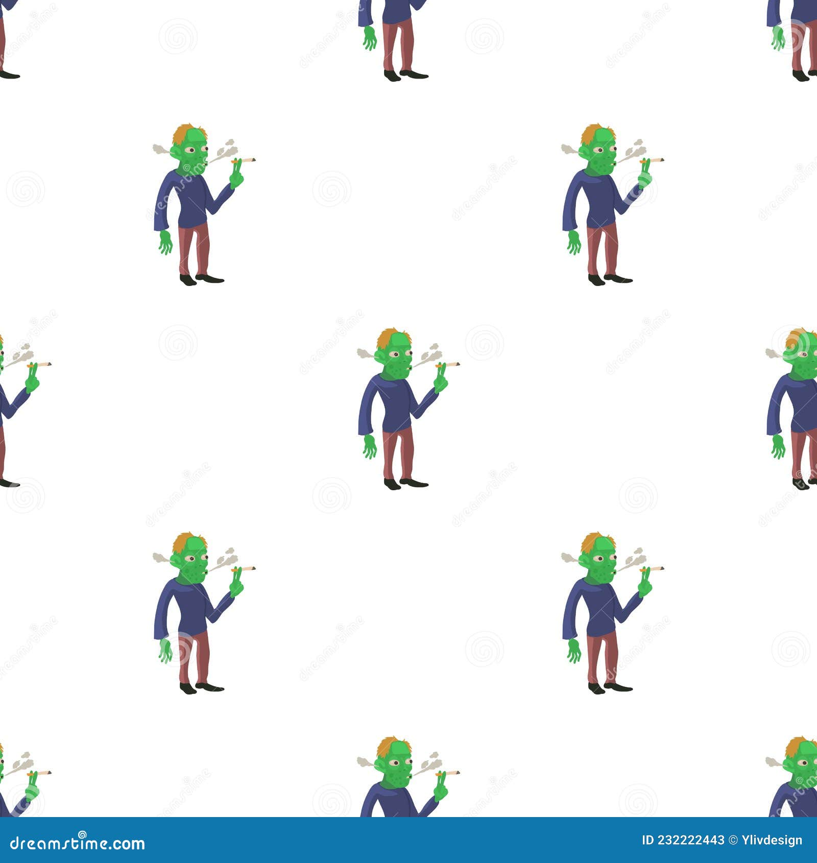 Zombie Smokes Pattern Seamless Vector Stock Vector - Illustration of ...
