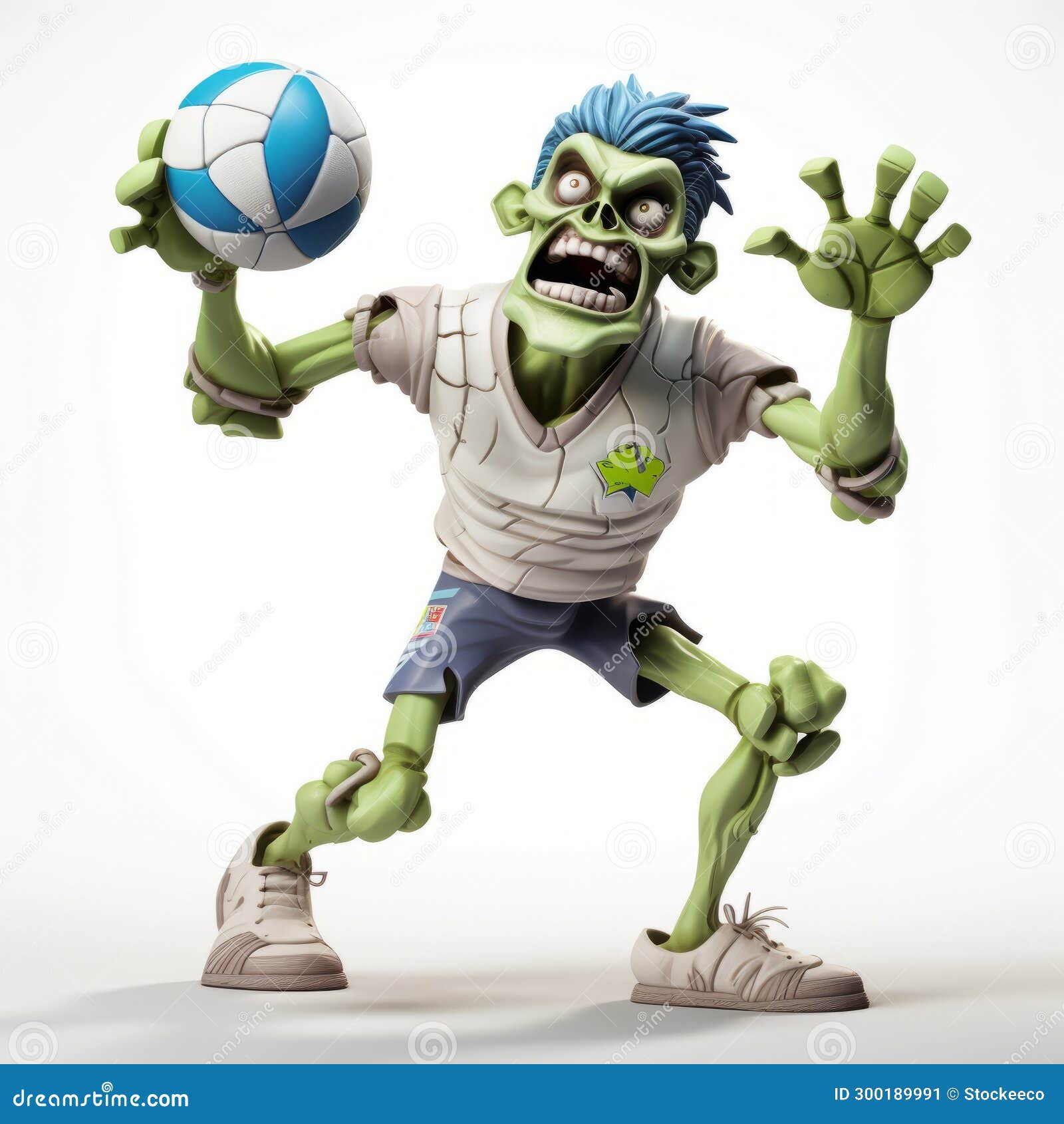 Zombie Soccer Player Action Packed Cartoon Character Design Stock Illustration Illustration