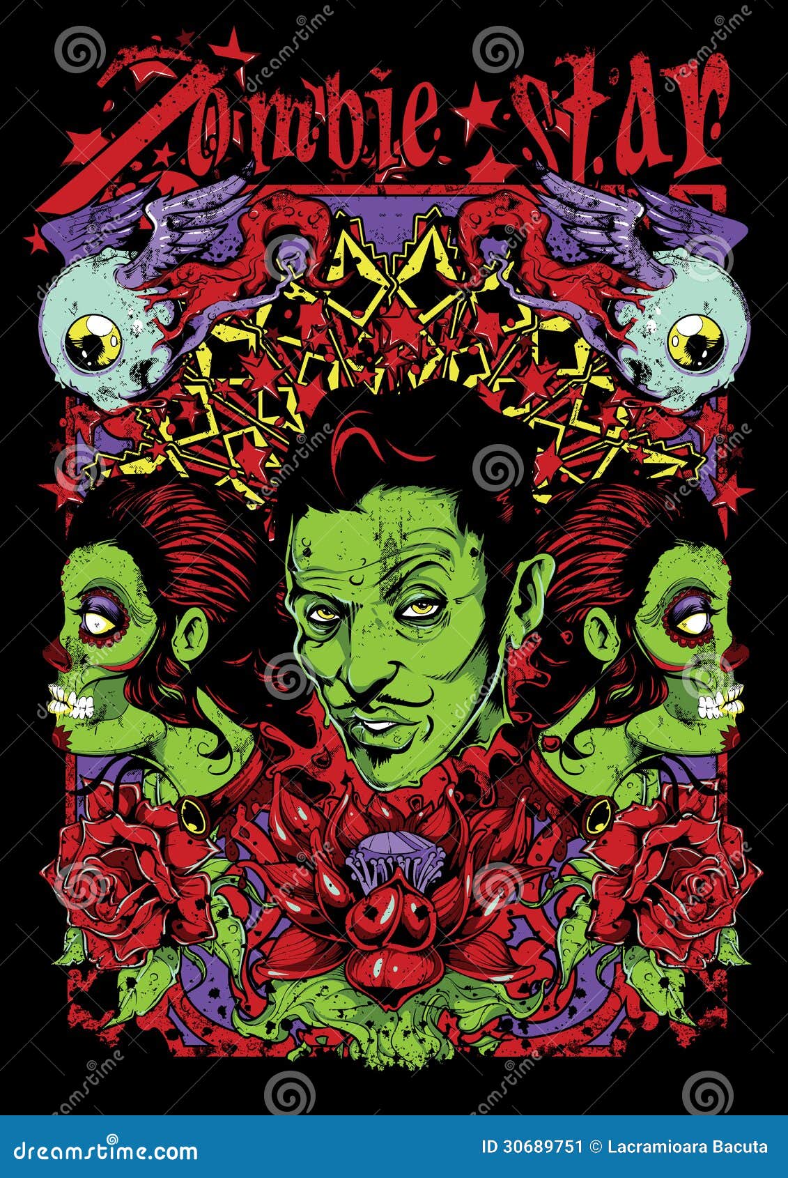 Zombie star stock vector. Illustration of costume, fingers - 30689751