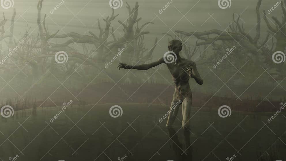 Zombie in the Swamp stock illustration. Illustration of pool - 18895248