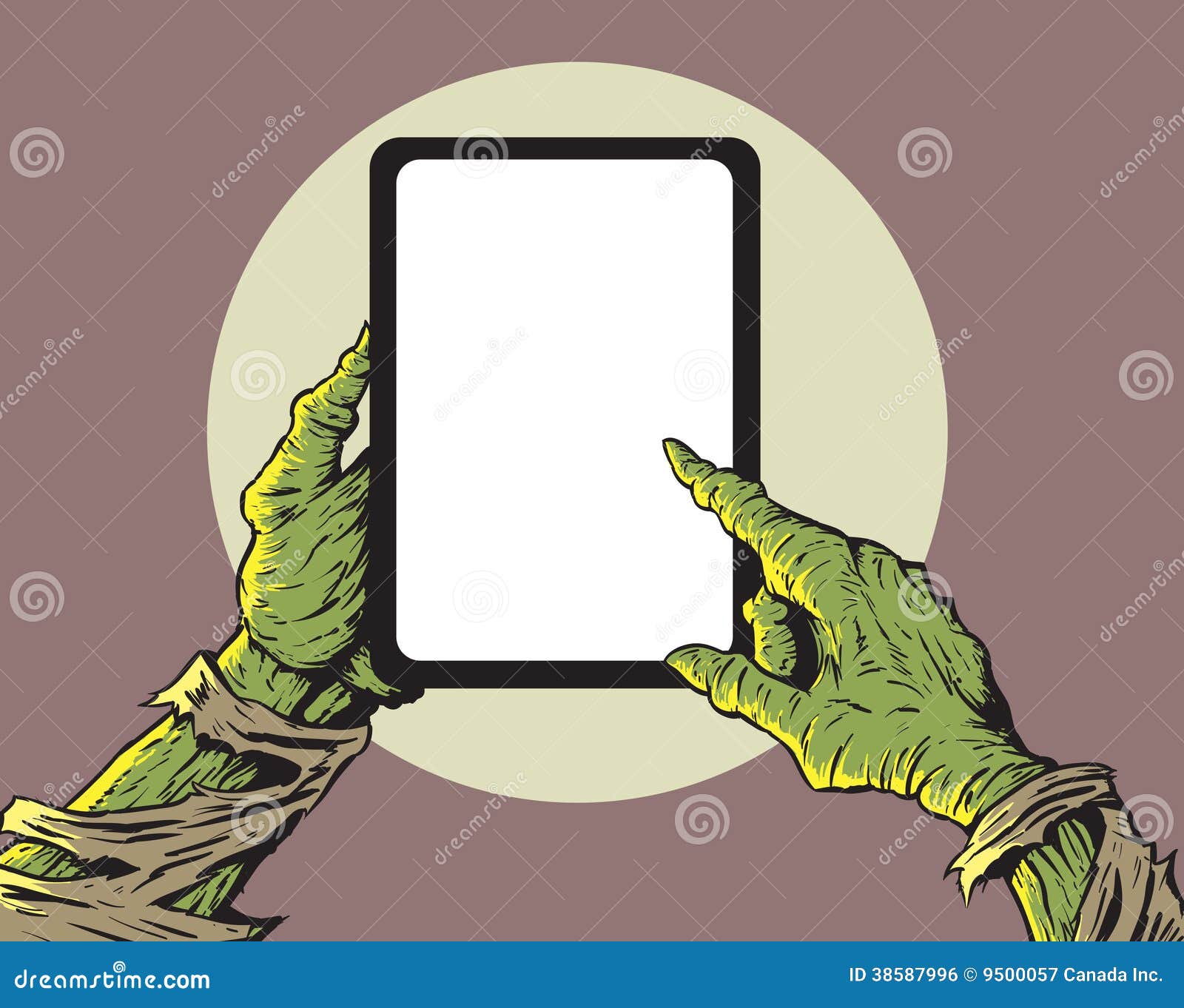 Zombie with tablet stock vector. Illustration of dead - 38587996