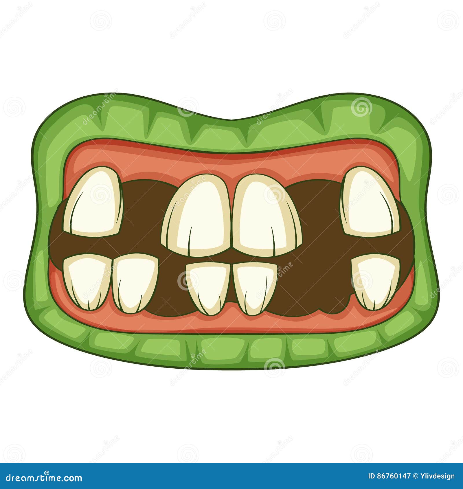 Zombie Teeth Icon, Cartoon Style Stock Vector - Illustration of biology ...