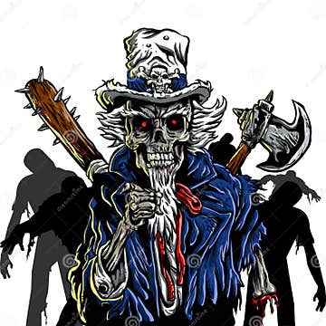 Zombie Uncle Sam stock vector. Illustration of recruiting - 72126059