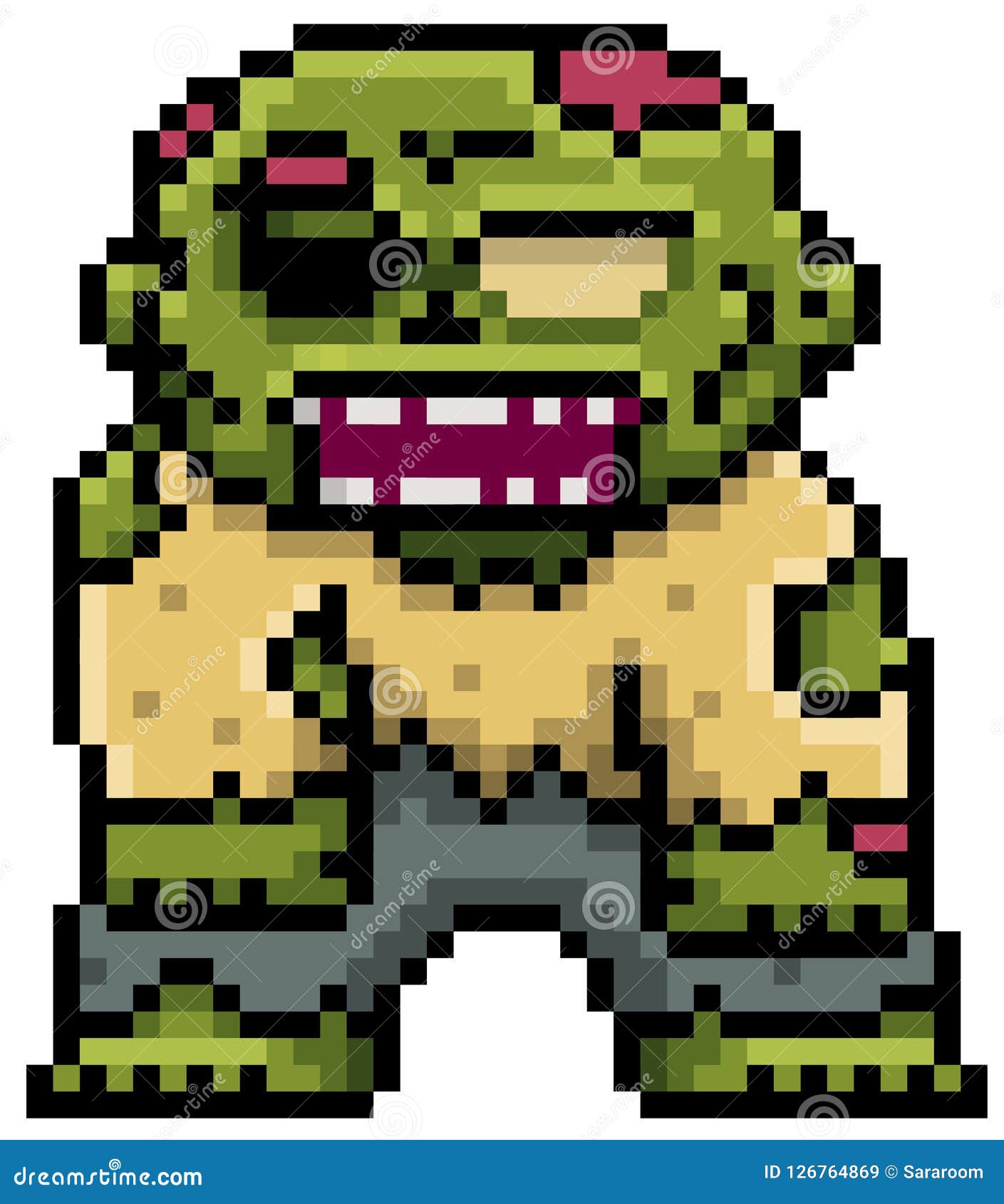 Zombie Pixel Art Pattern Seamless. Pixelated Zombi Background. 8 Bit ...
