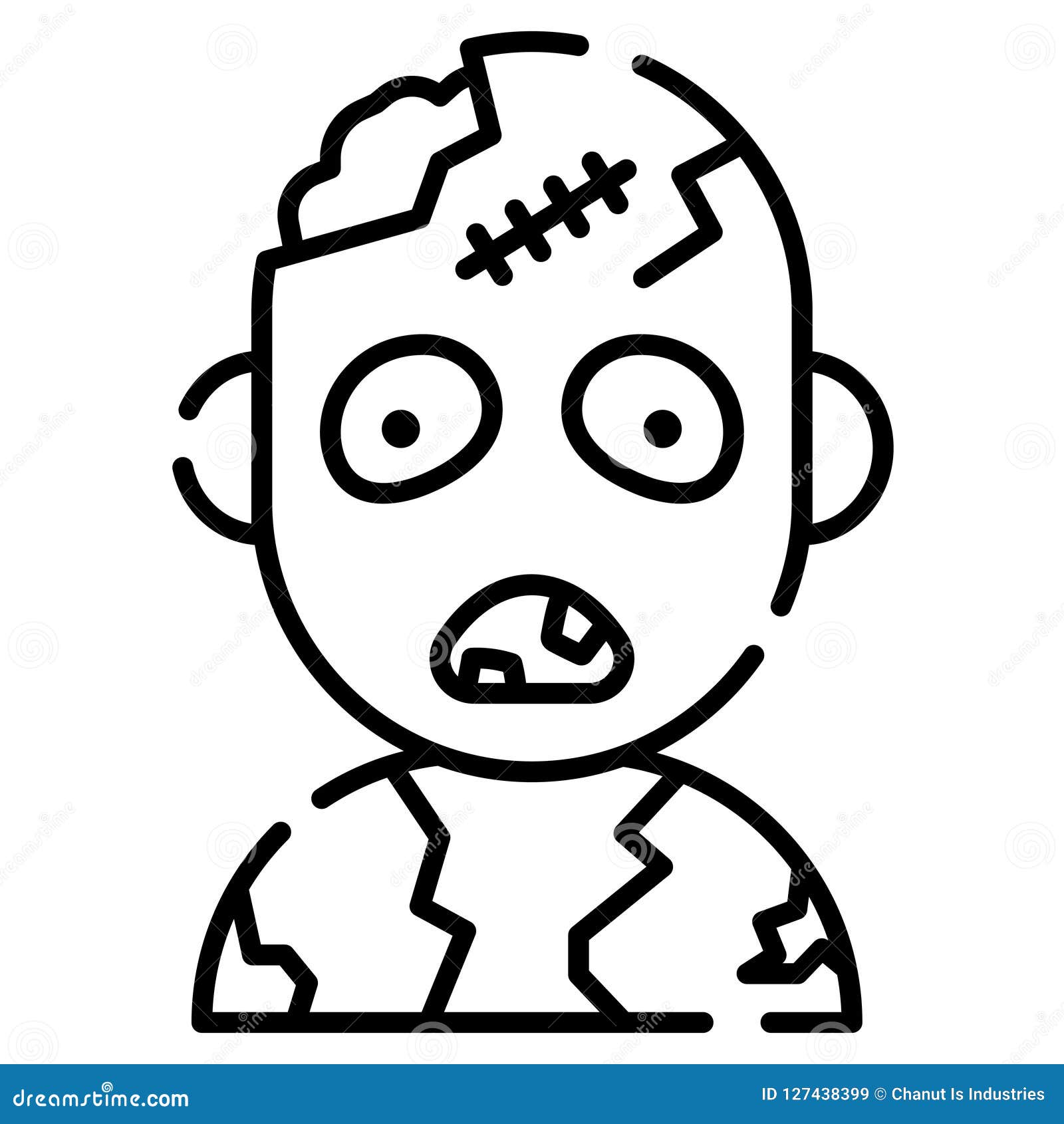 Zombie Line illustration stock vector. Illustration of halloween ...