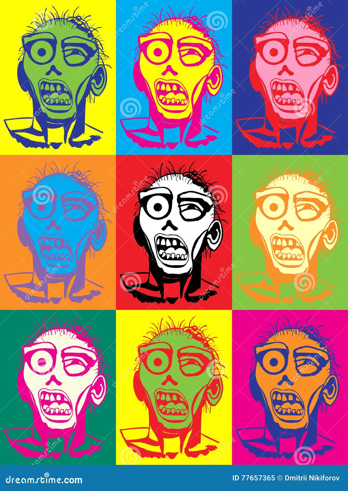 Zombie Vector Pop Art Illustration Stock Vector - Illustration of ...
