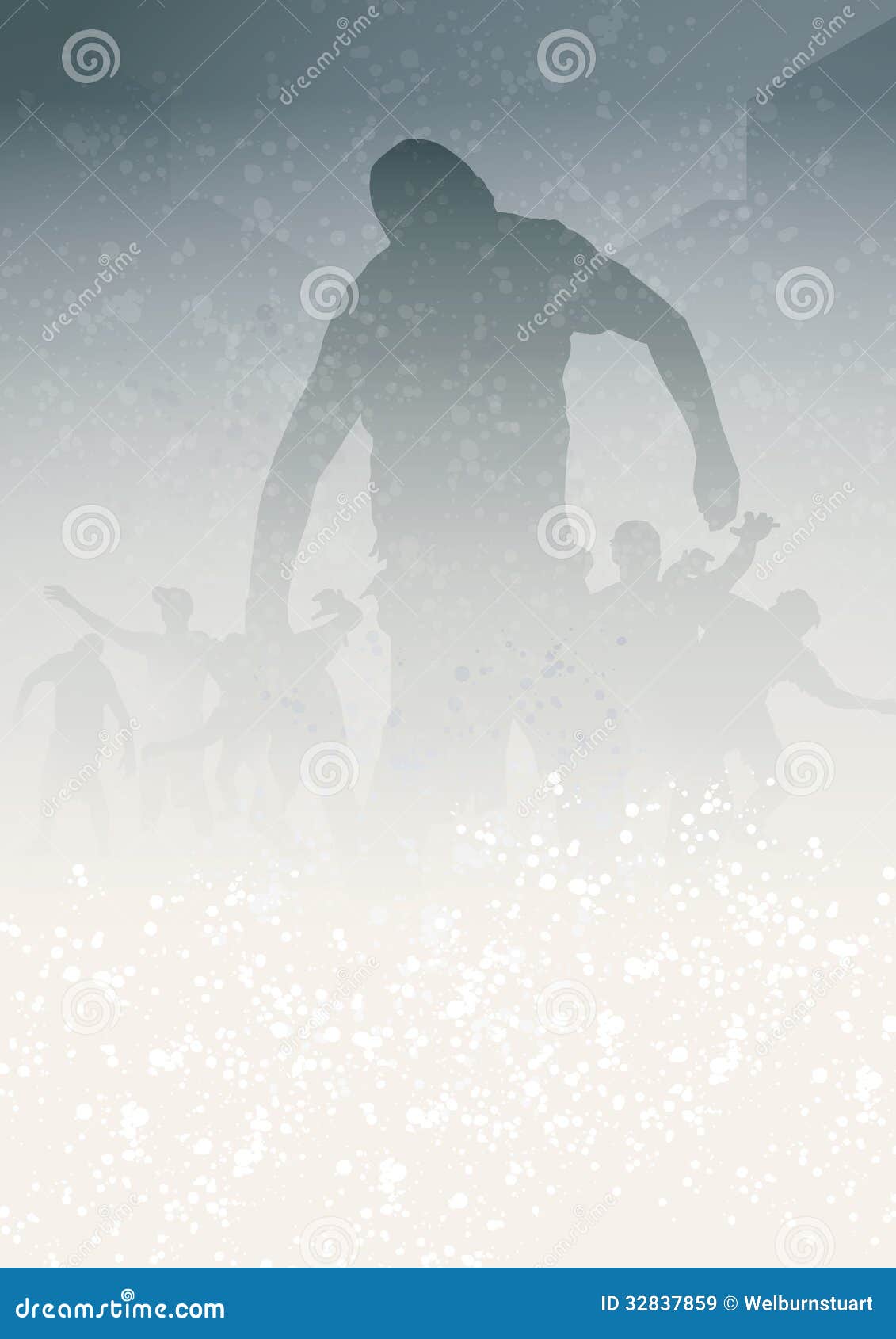 Horde Zombies Attack Shooting Soldiers On Street Of Dead City Royalty ...