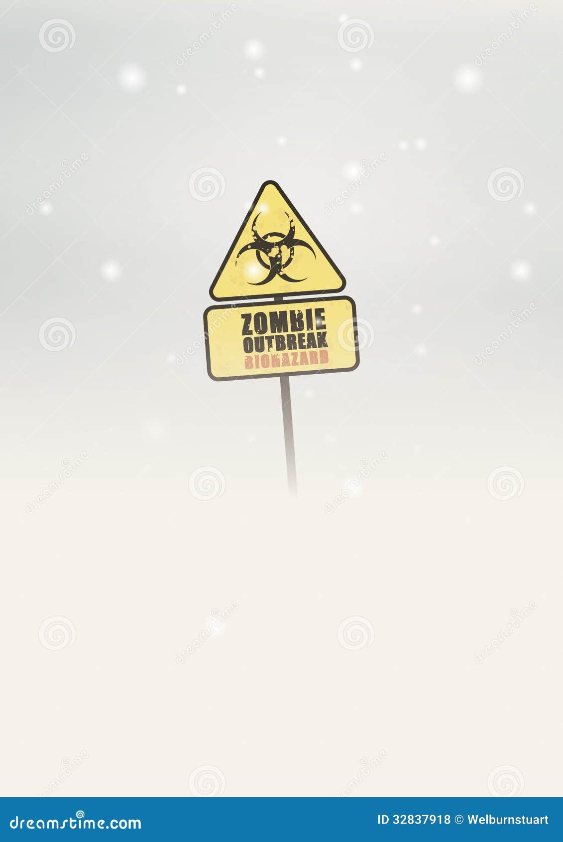 Zombie warning fallout 1 stock vector. Illustration of background ...