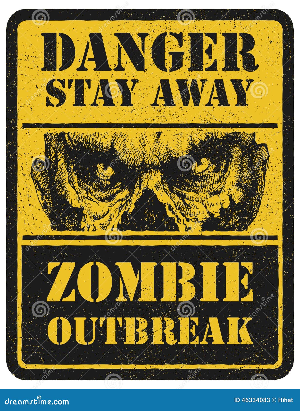 Zombie. Warning Sign. Hand Drawn. Vector Illustration Eps8 Stock ...