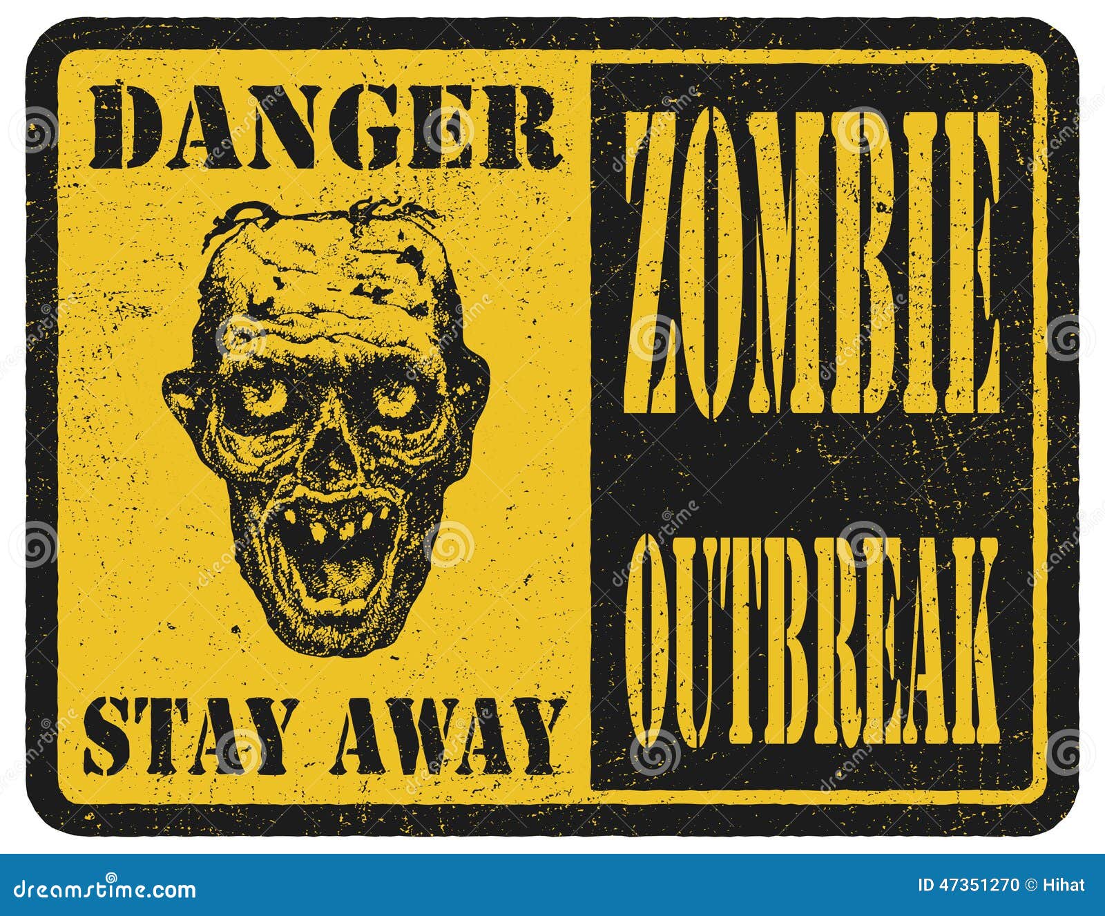 Zombie. Warning Sign. Hand Drawn. Vector Illustration Eps8 Stock ...
