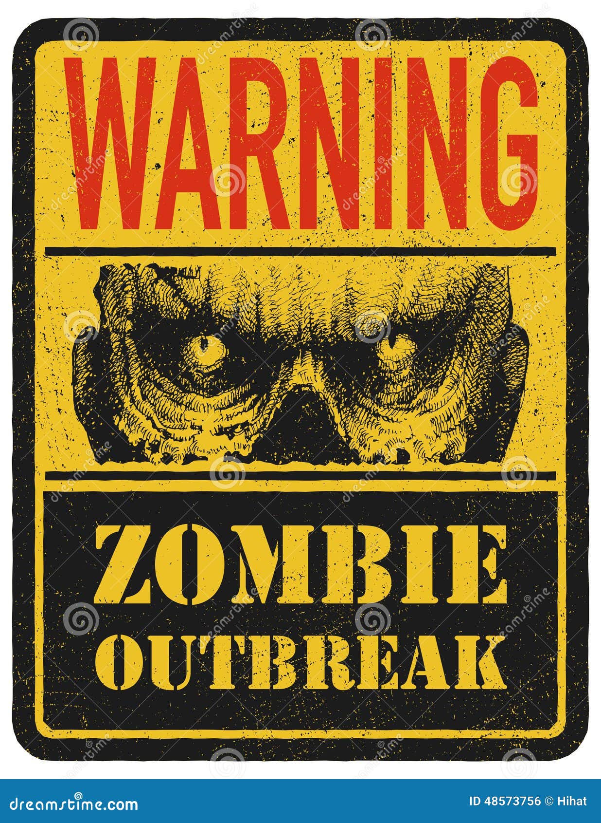 Brains Warning Sign Yellow. Think Hazard Attention Symbol. Danger Road ...