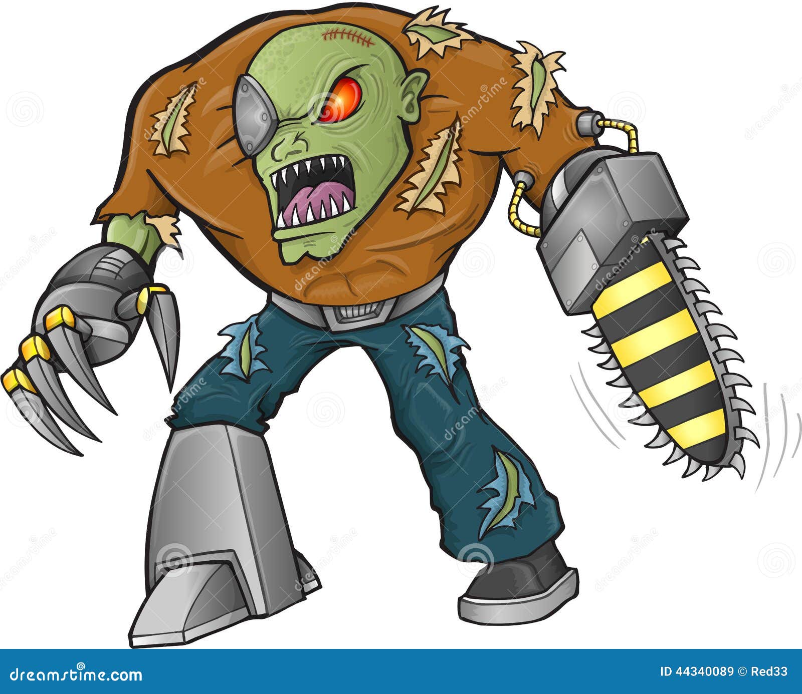 Zombie Warrior Vector stock vector. Illustration of person - 44340089