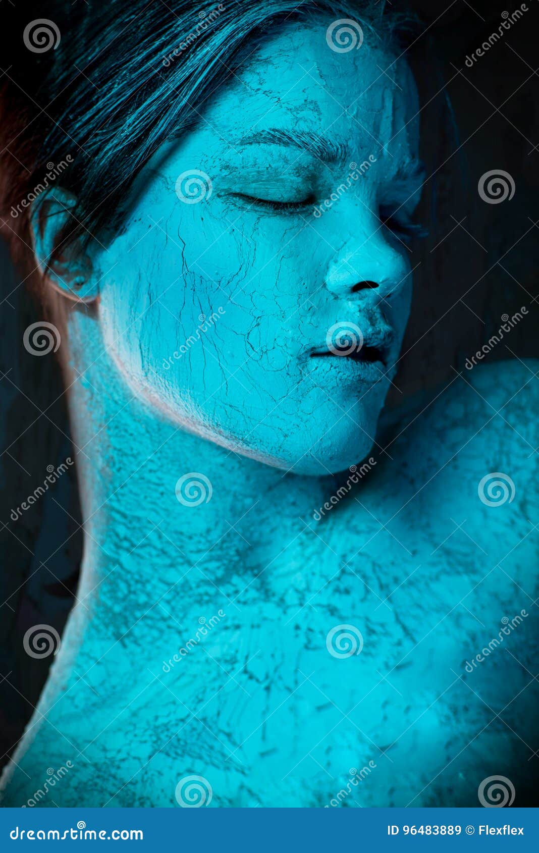 Zombie Woman with Clay Make Up Stock Image - Image of death, ghost ...