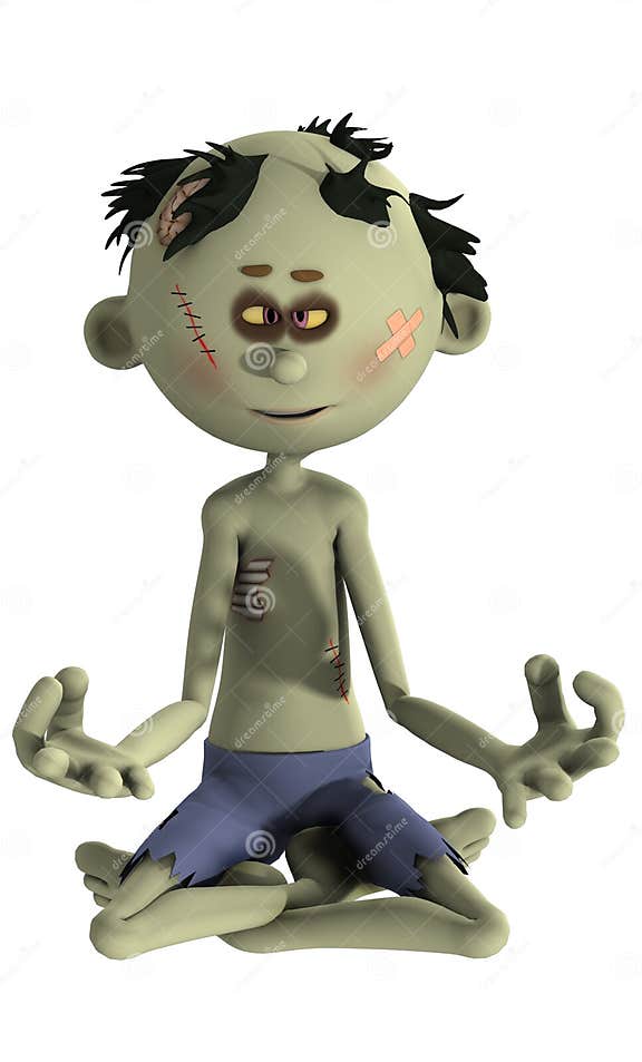 Zombie yoga pose stock illustration. Illustration of funny - 45924603