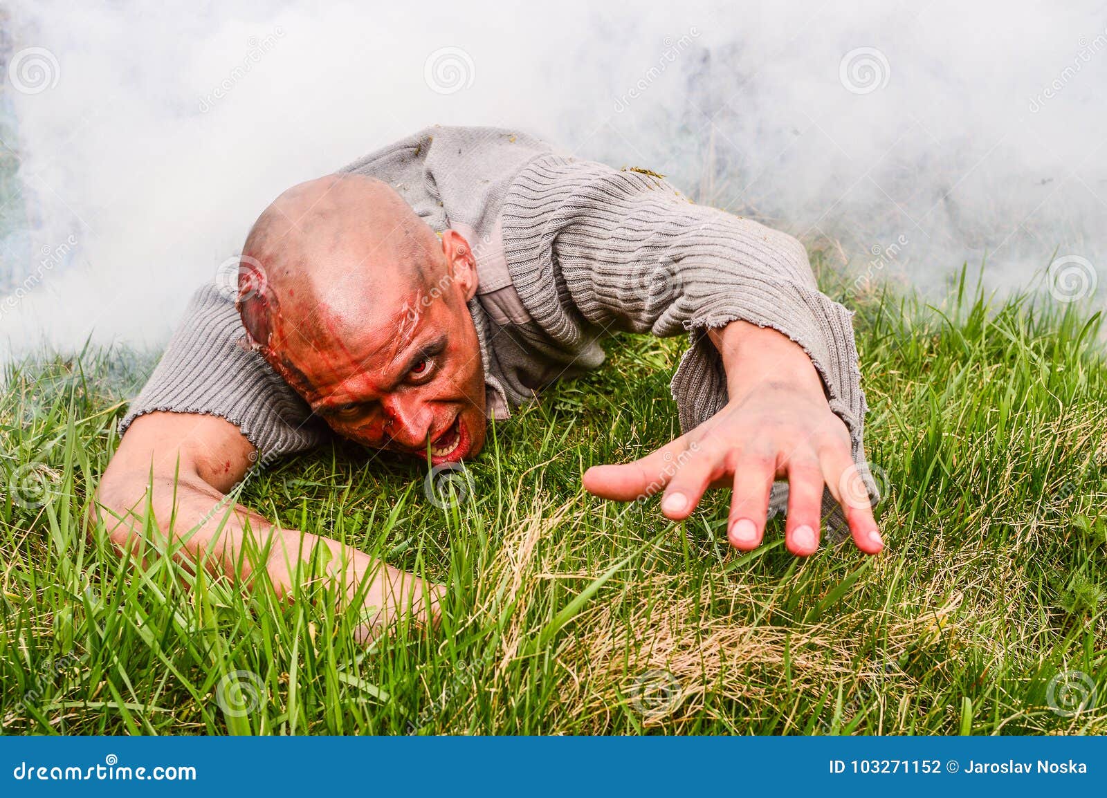 Scary zombie man stock photo. Image of hair, fashion - 103271152
