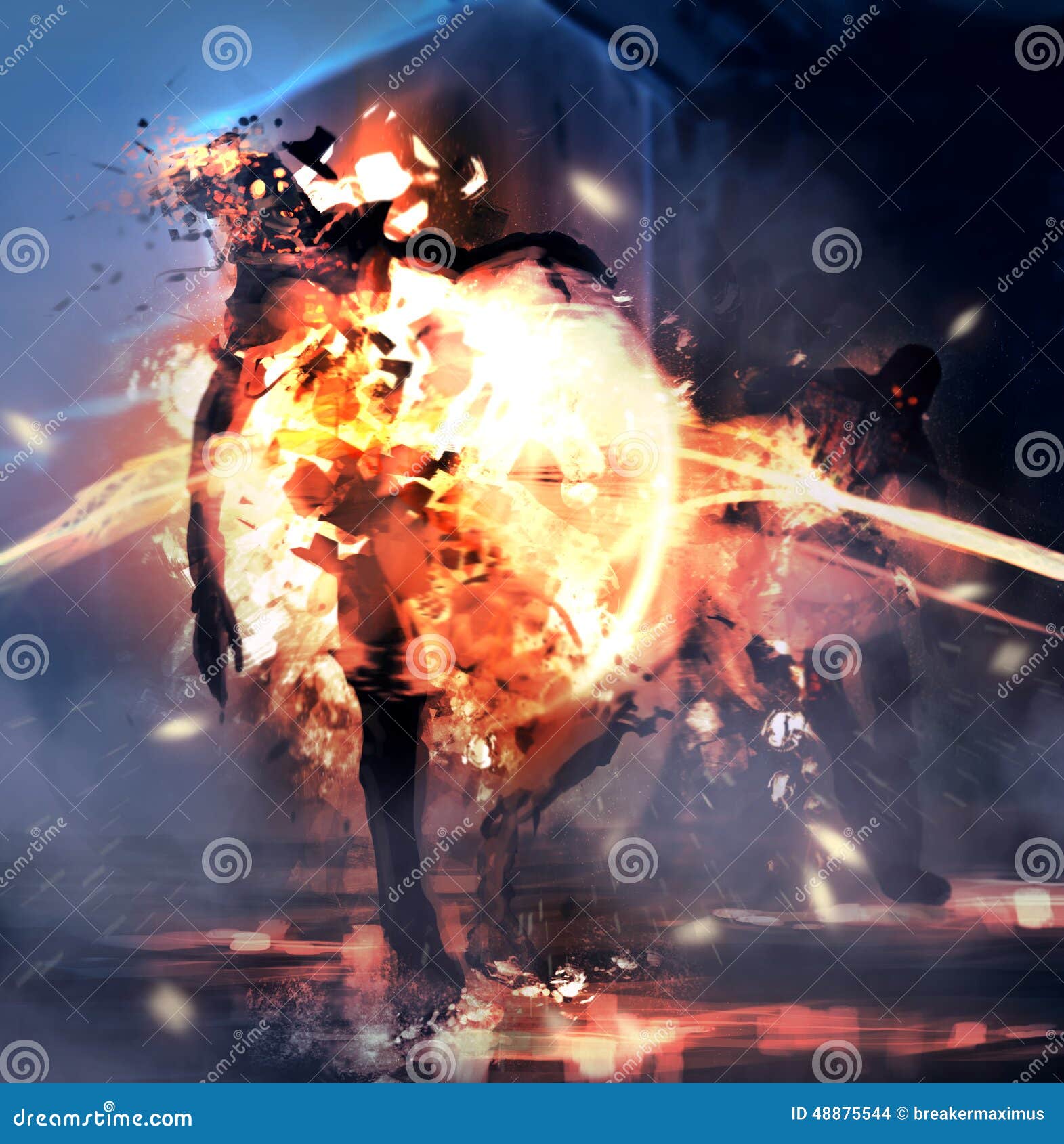 Fantasy zombies explode. stock illustration. Illustration of ruins ...