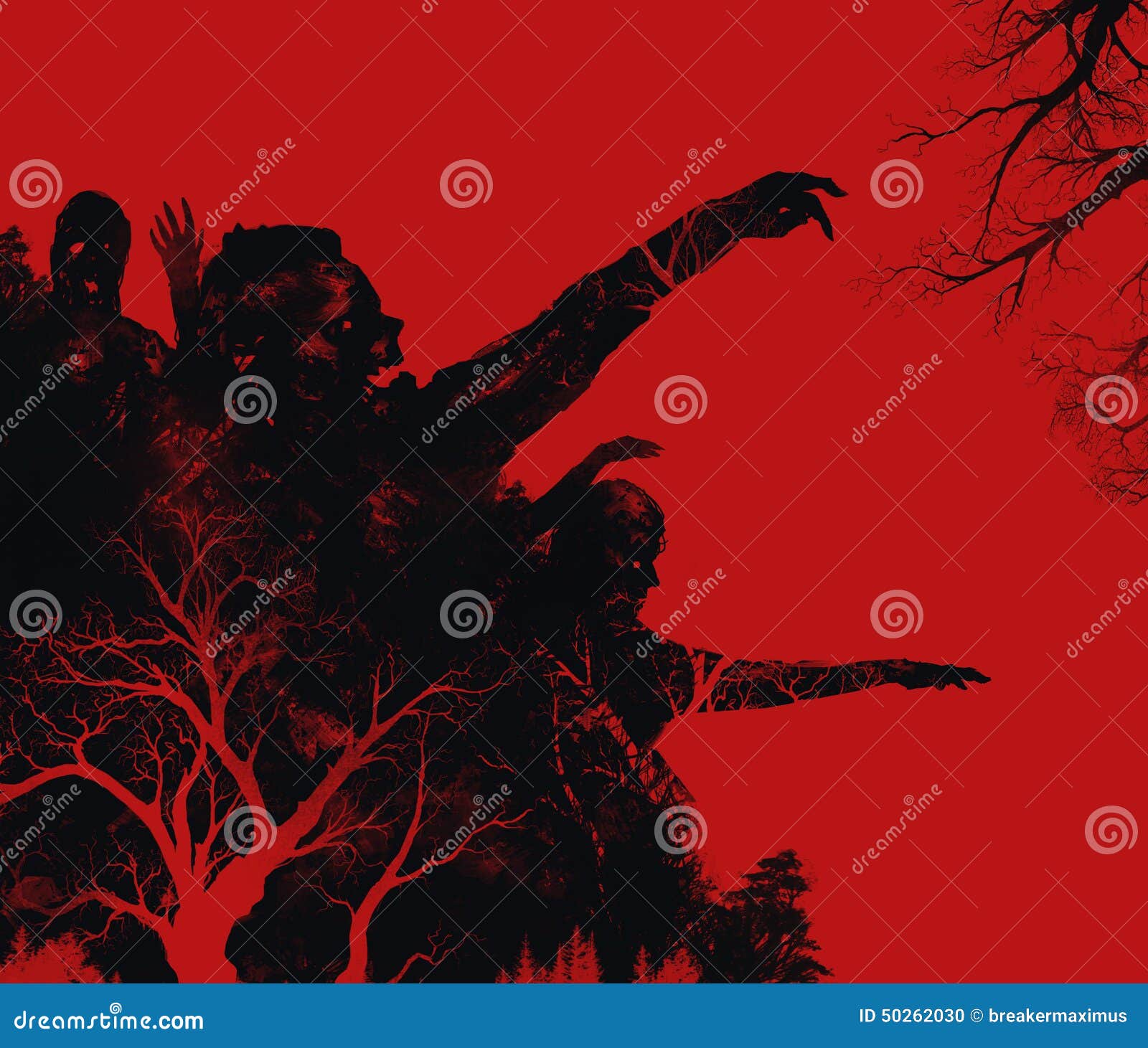 Zombies Attack Red Background Stock Illustrations – 35 Zombies Attack ...