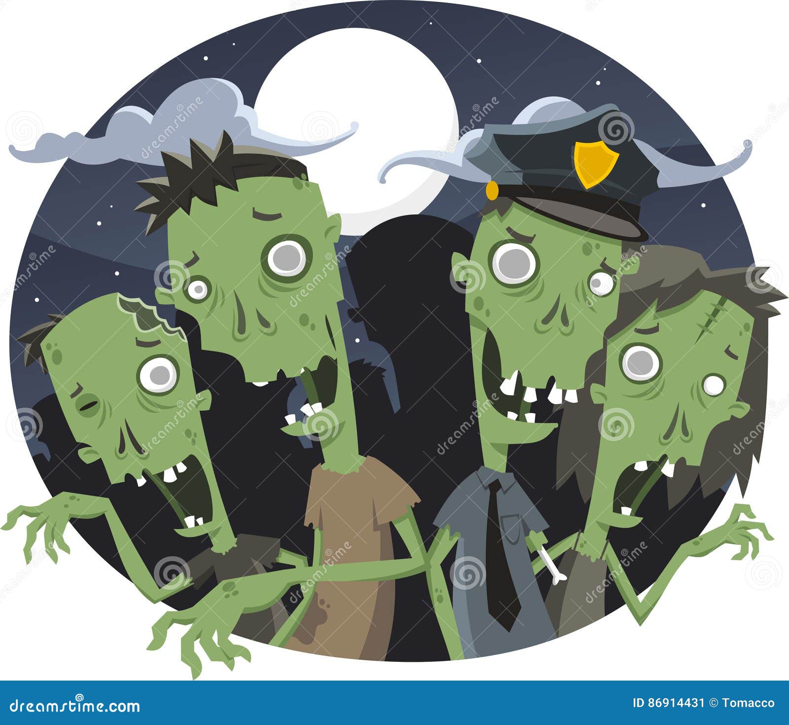 Zombies Night stock illustration. Illustration of head - 86914431